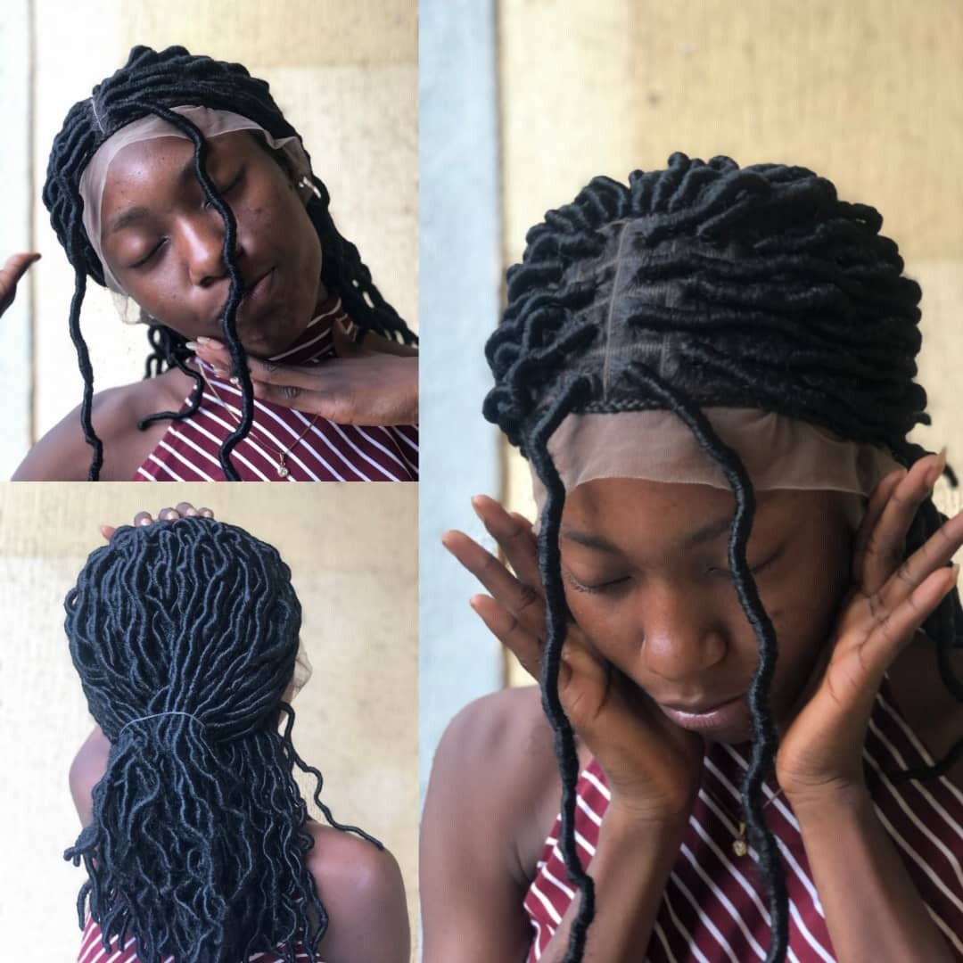 Crinkled Hand Wrapped Locs 360 Frontal Finish - Etsy