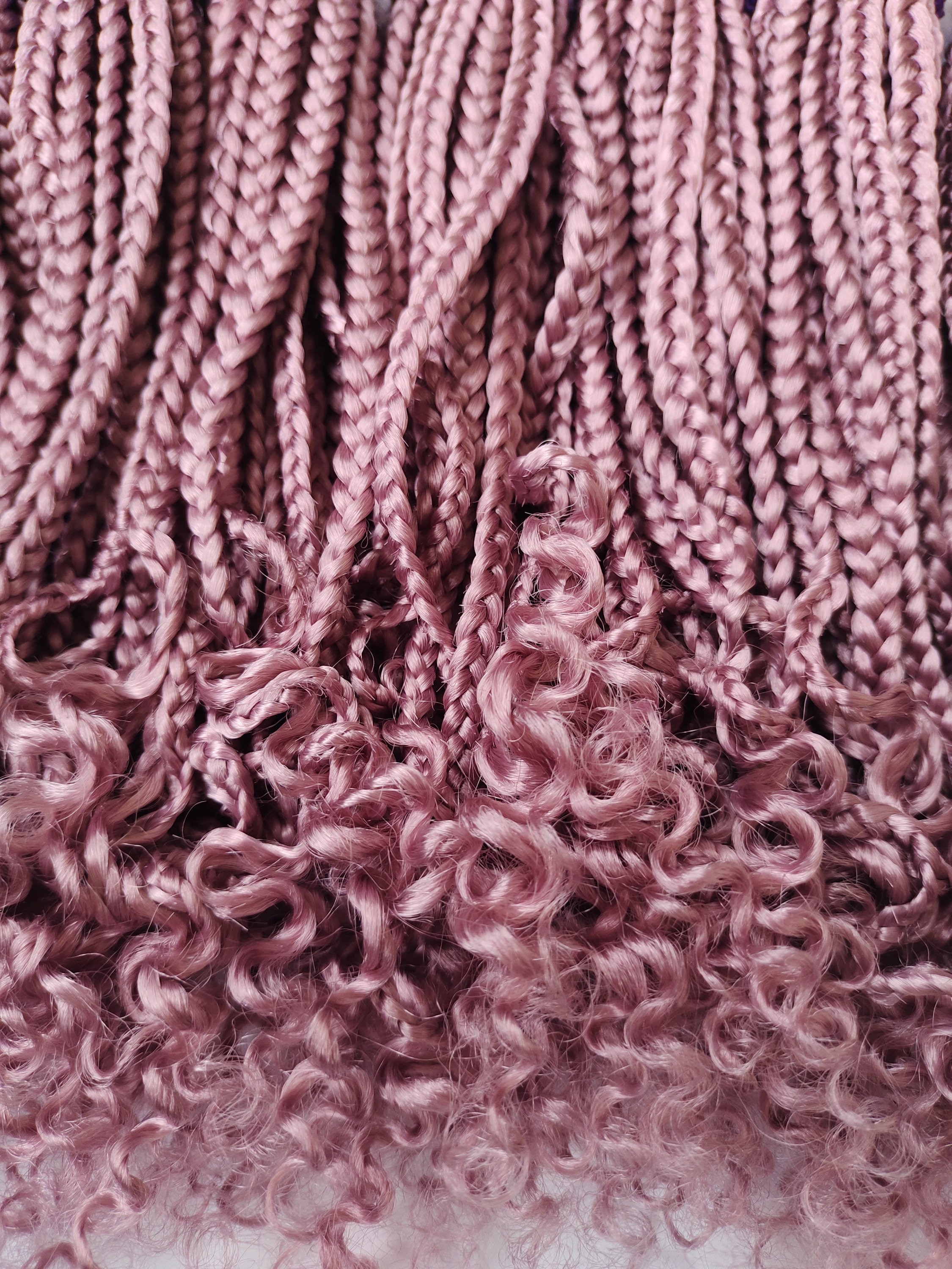 Prelooped Crochet Baby Pink Braids With Curly Ends Box Braids - Etsy