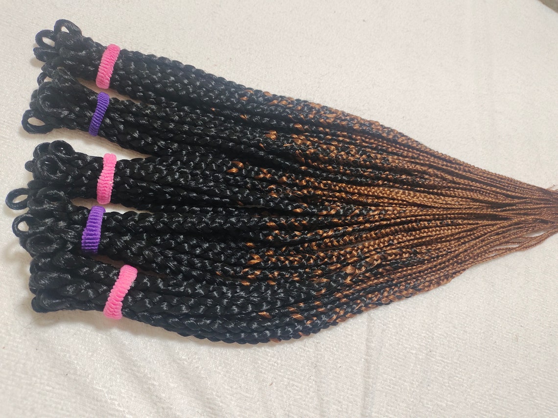 Pre Looped Large Sized Ombré Crochet Box Braids Handmade - Etsy