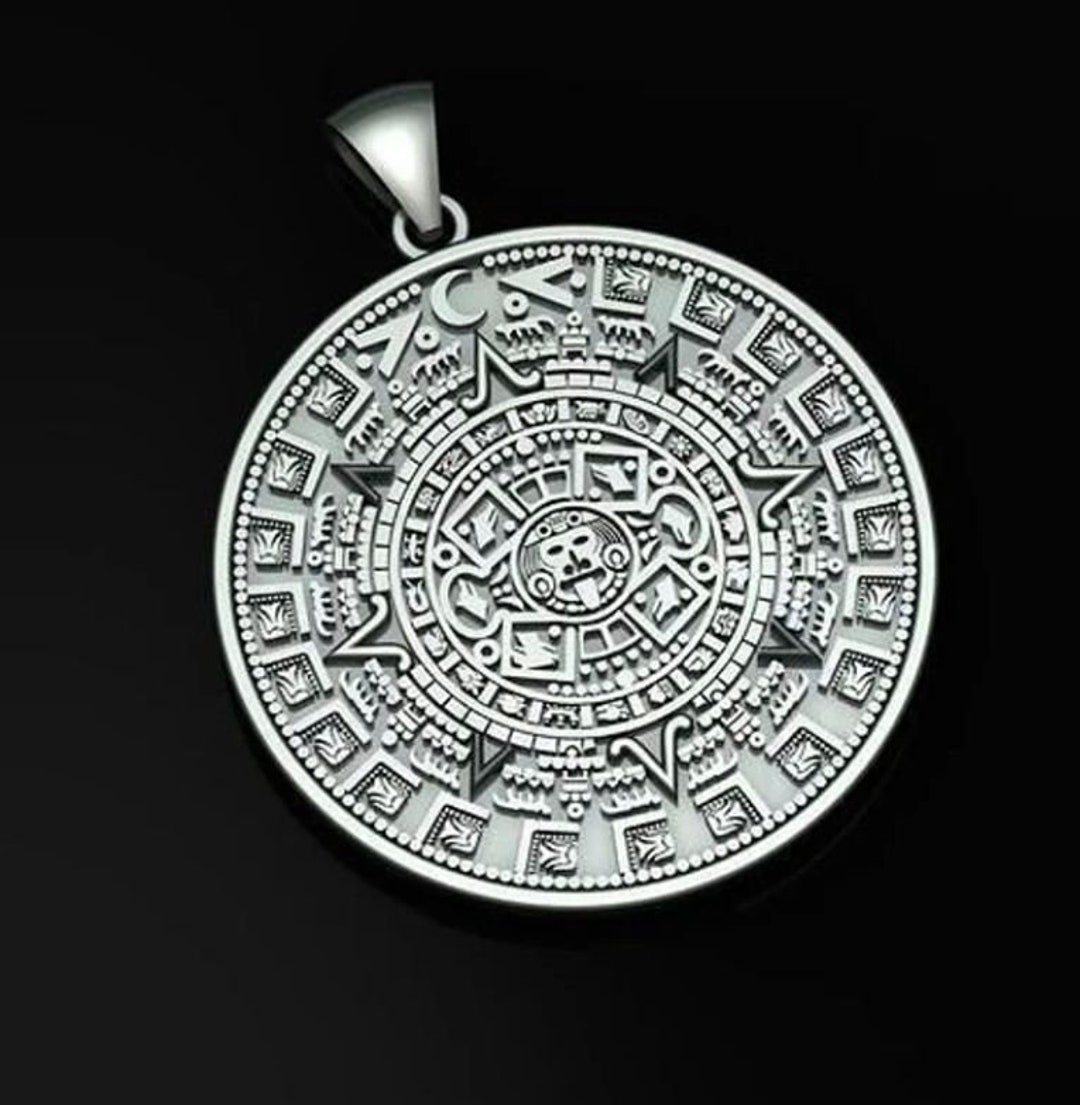 Maya Aztec Calender Necklaces Pendant Sterling Silver 925,925 Serling ...