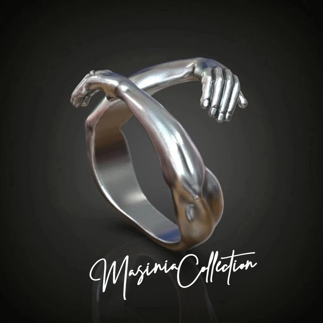 The Big Squeeze Hug Embrace Sterling Silver 925 Ring - Etsy