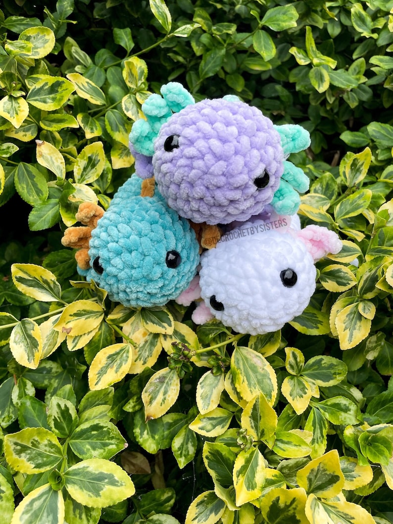Crochet Axolotl Laying Axolotl Plushie Axolotl Plush Toy - Etsy
