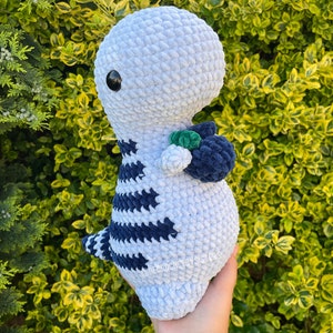 Handmade Crochet Blueberry Dinosaur Plush Toy, Blueberry Plush, Cute ...