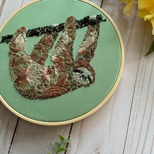 Digital PDF Pattern Floral Sloth, PDF Guide, Instant Download, Hand ...