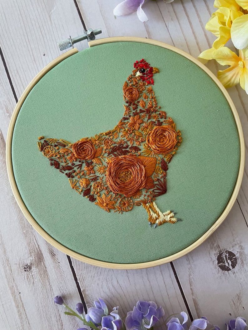 Digital PDF Pattern Farm Floral Chicken PDF Guide Instant - Etsy