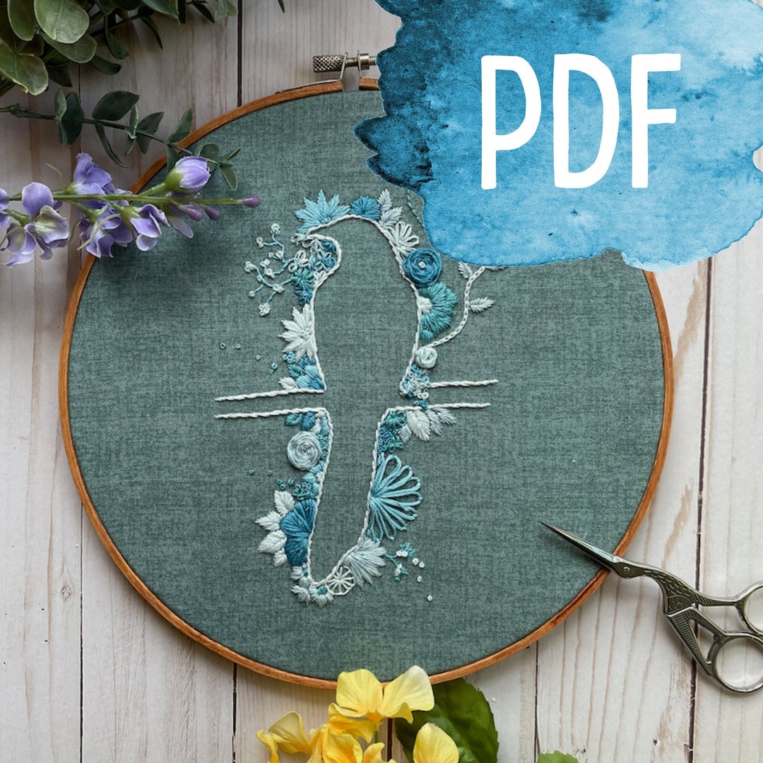 Floral Magpie Embroidery Pattern: Beginner Bird Art (PDF Pattern) - Etsy