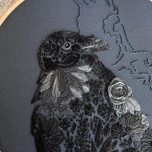 Digital PDF Pattern Raven Petals Stitch, PDF Guide, Beginner Embroidery ...