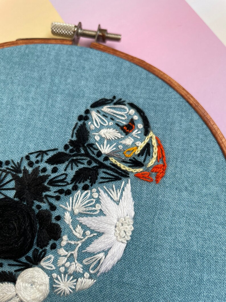 Digital PDF Pattern Atlantic Puffin Floral PDF Guide Instant - Etsy