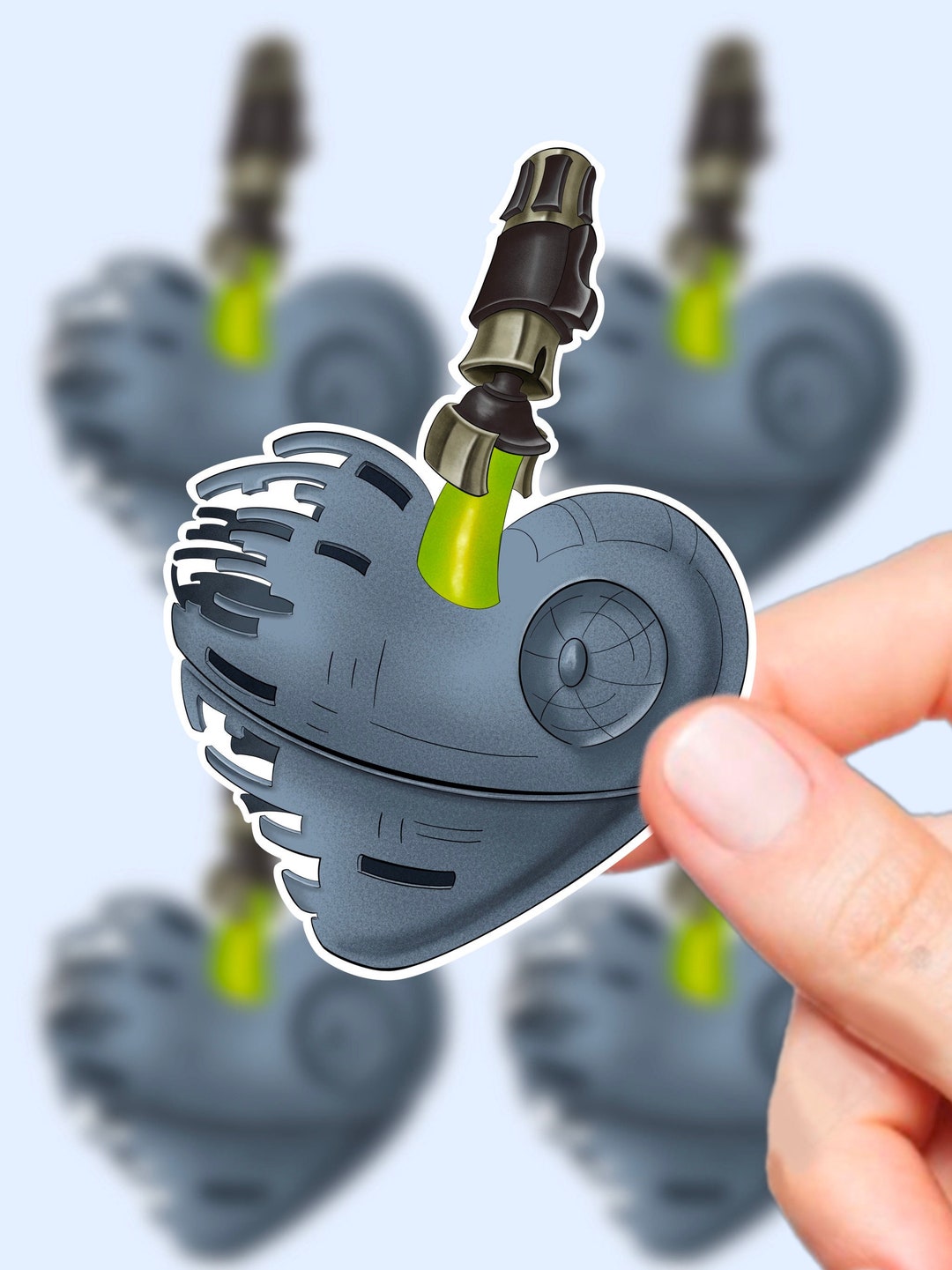 Lightsaber and Deathstar Heart Vinyl Sticker - Etsy