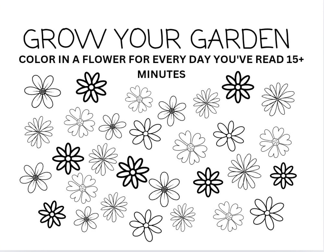 Flower Reading Tracker for Kids Habit Tracker Garden Themed for Summer ...