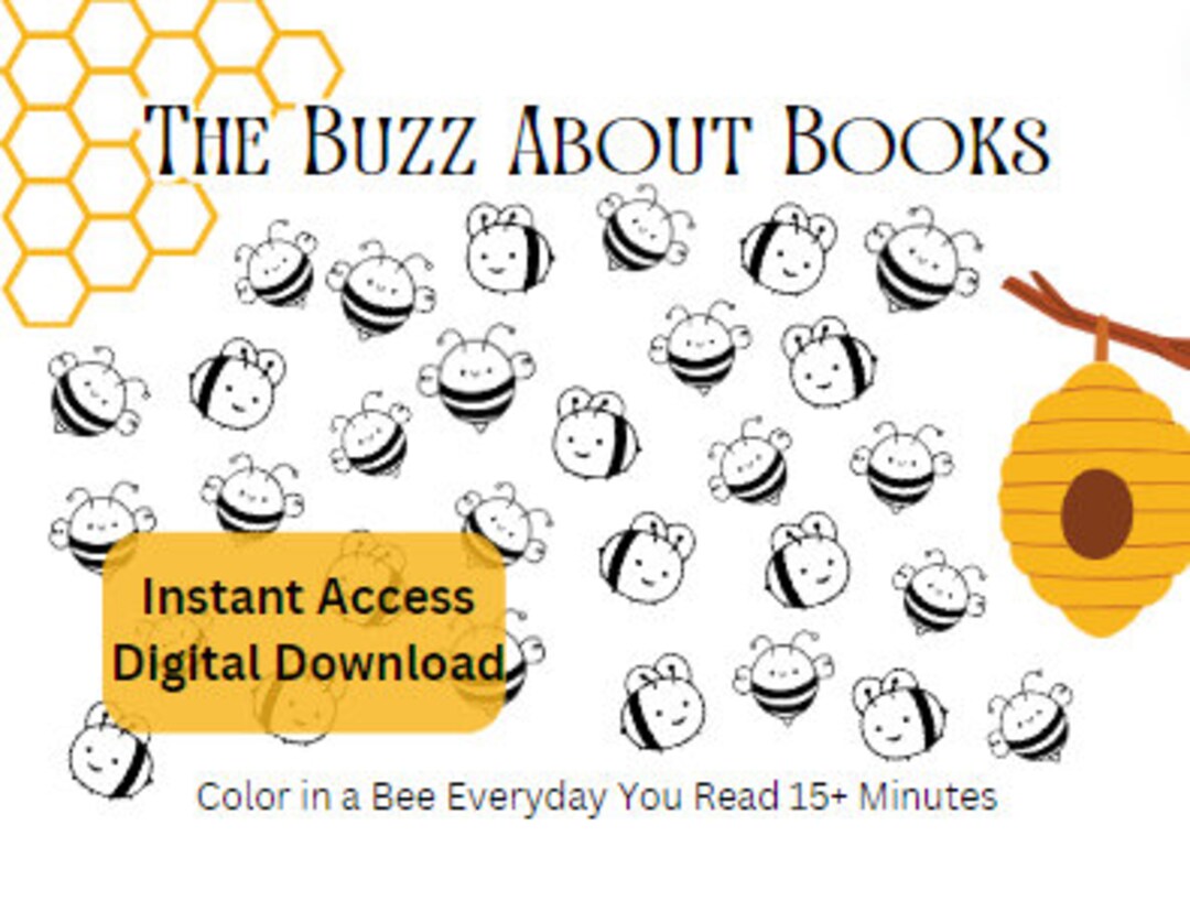 Buzz About Books Kids Reading Tracker Bee Themed Monthly Tracker - Etsy