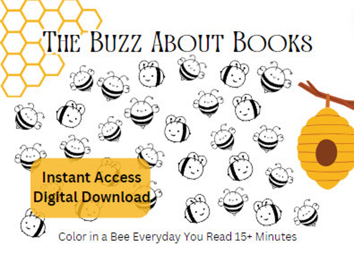 Buzz About Books Kids Reading Tracker Bee Themed Monthly Tracker - Etsy