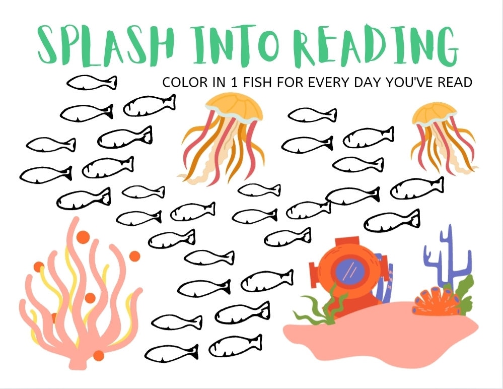Splash Into Reading Summer Reading Log Kids Habit Tracker - Etsy