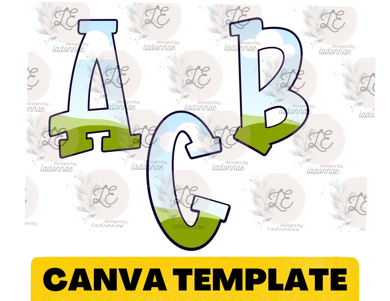 Fill Your Own Doodle Letters CANVA Drag and Drop Editable - Etsy