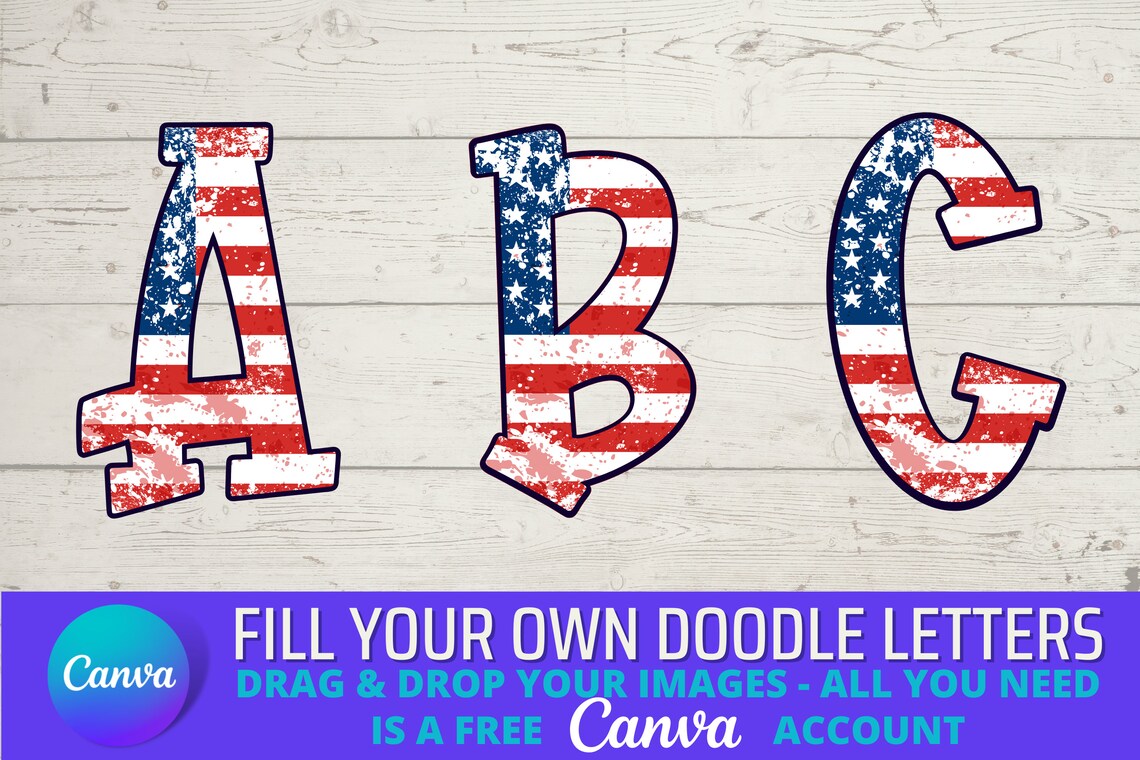 Fill Your Own Doodle Letters CANVA Drag and Drop Editable - Etsy