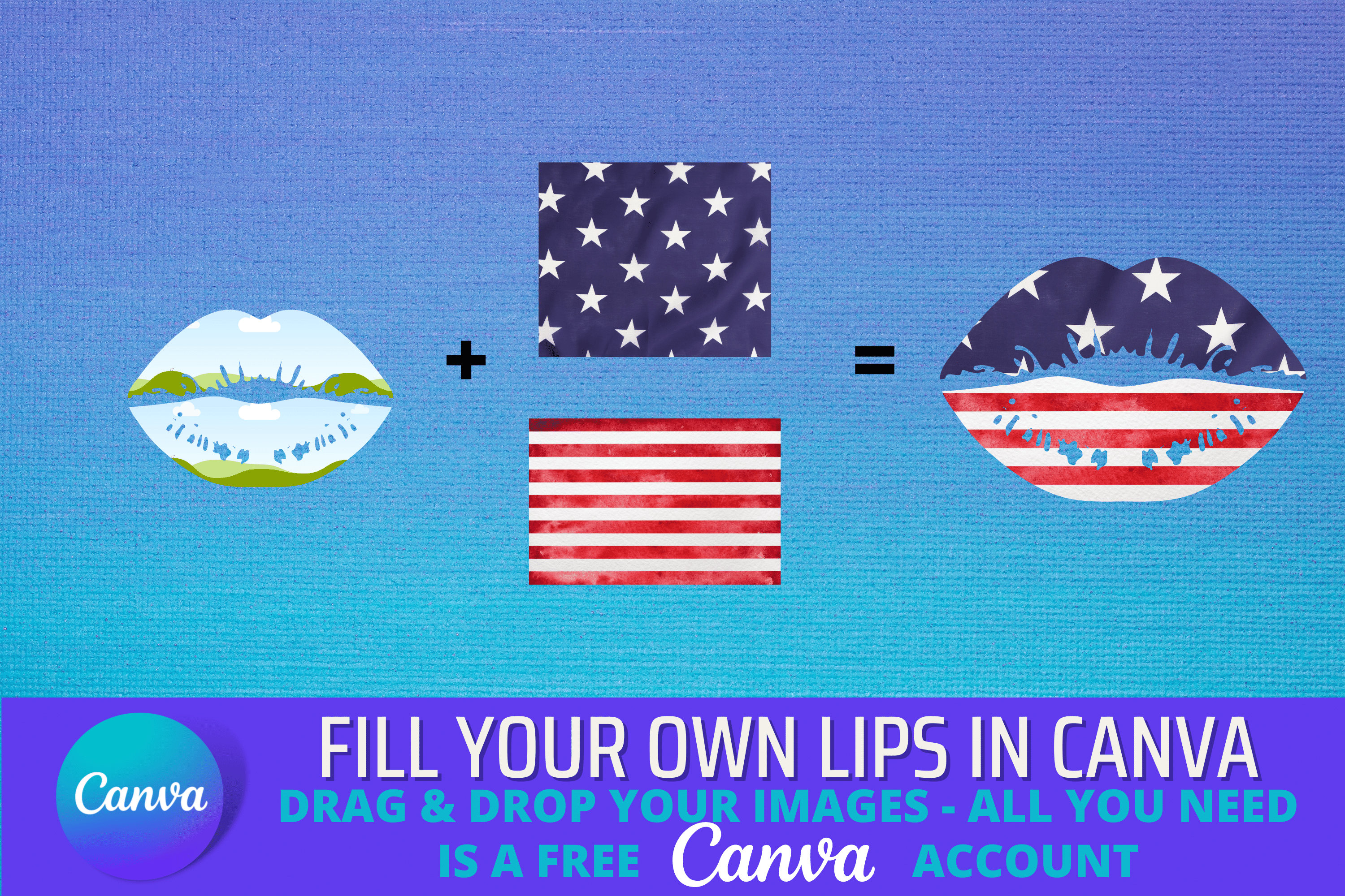 CANVA Drag and Drop Lips Template Editable Frames, 3 Styles - Etsy