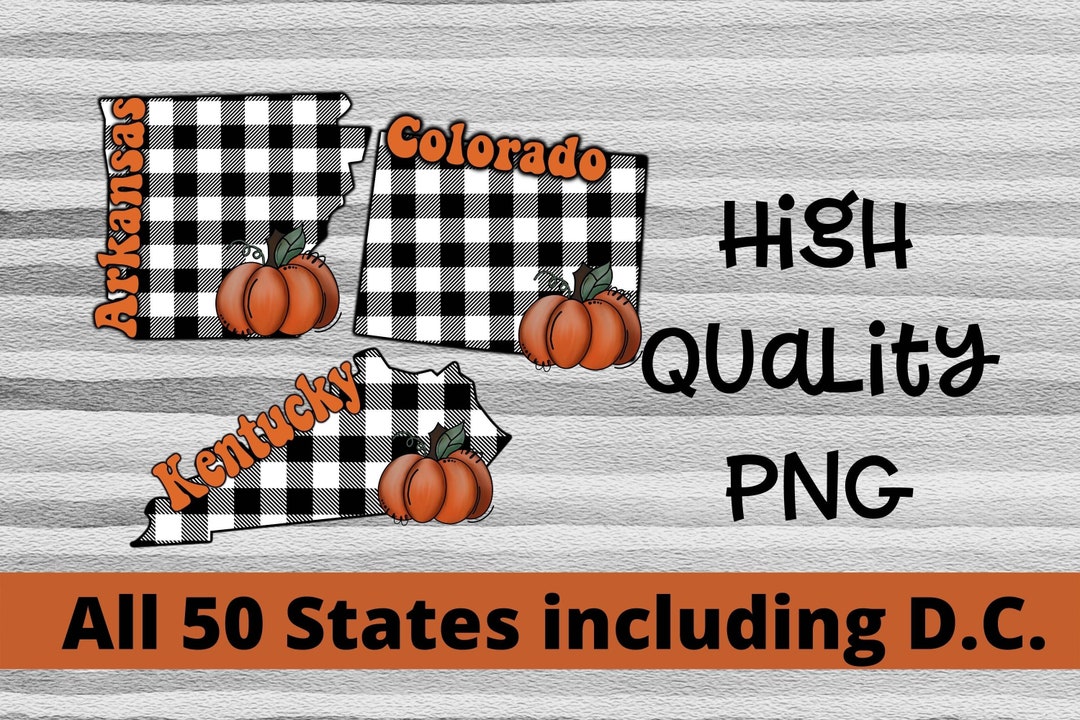 State Buffalo Plaid With Pumpkin, All 50 States Including D.C ...