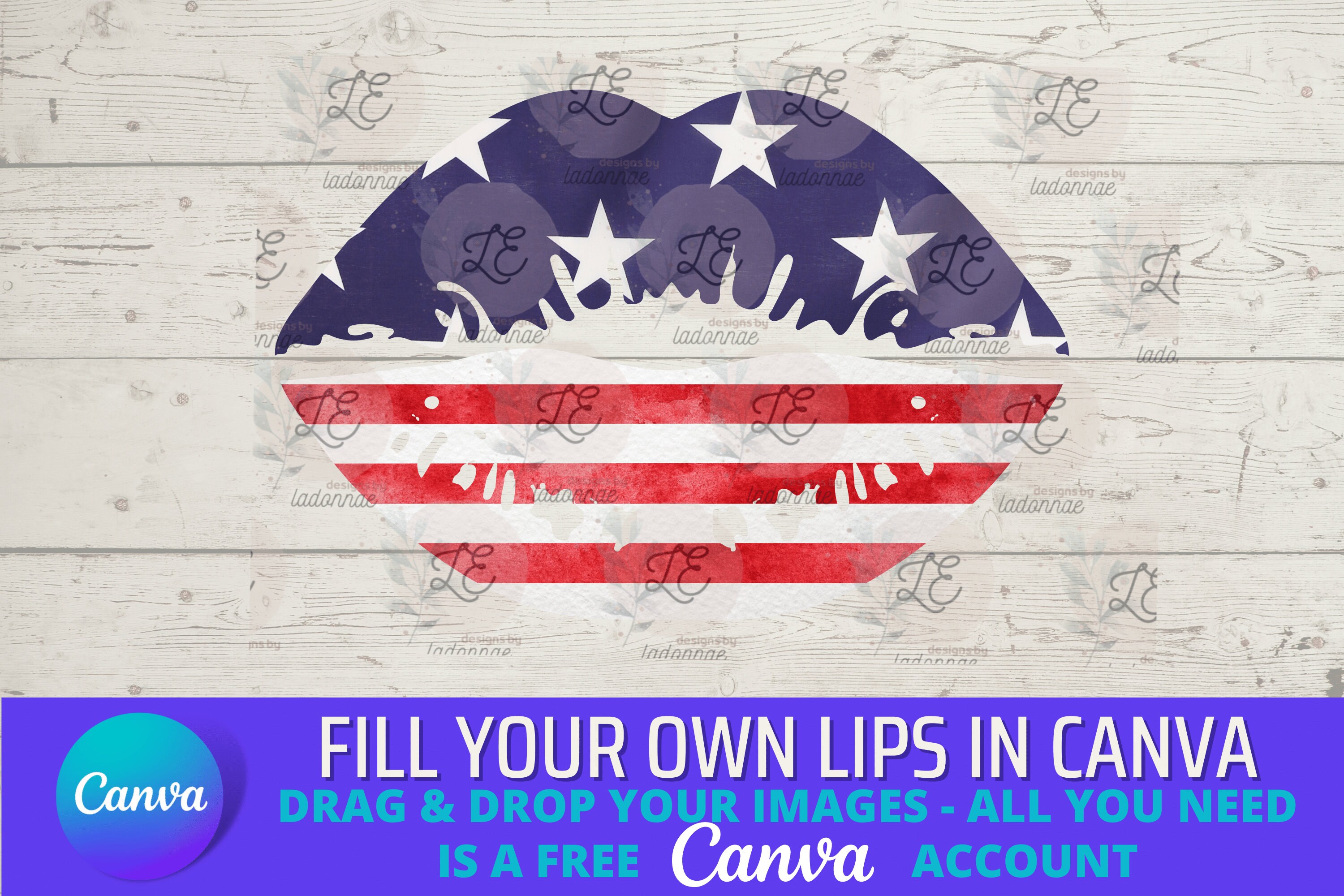 CANVA Drag and Drop Lips Template Editable Frames, 3 Styles - Etsy
