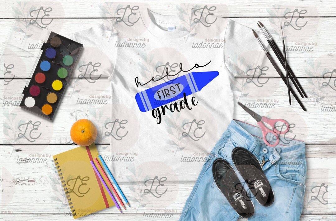 Blue Crayon Back to School BUNDLE Hello 1st Grade 2nd Grade 3rd Grade ...