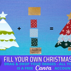 CANVA Template, Christmas Tree Drag and Drop Editable Canva Frame - Etsy
