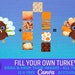 Turkey Canva Drag and Drop Frames, Thanksgiving, Fall, Editable BUNDLE ...