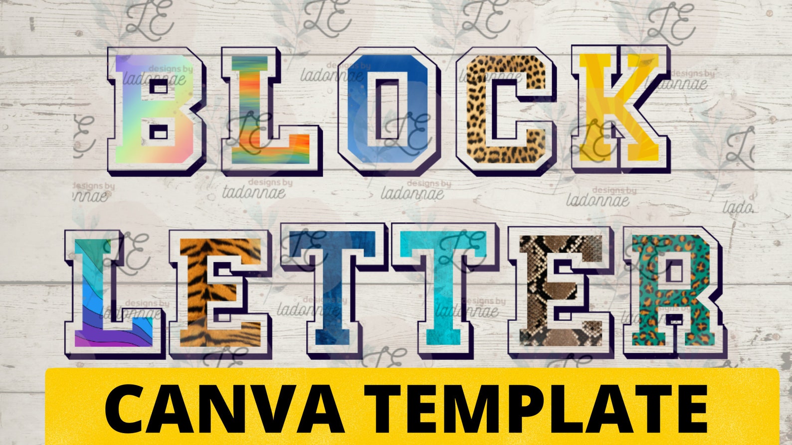 Block Letter CANVA Template - Drag and Drop - Editable Canva Frame ...