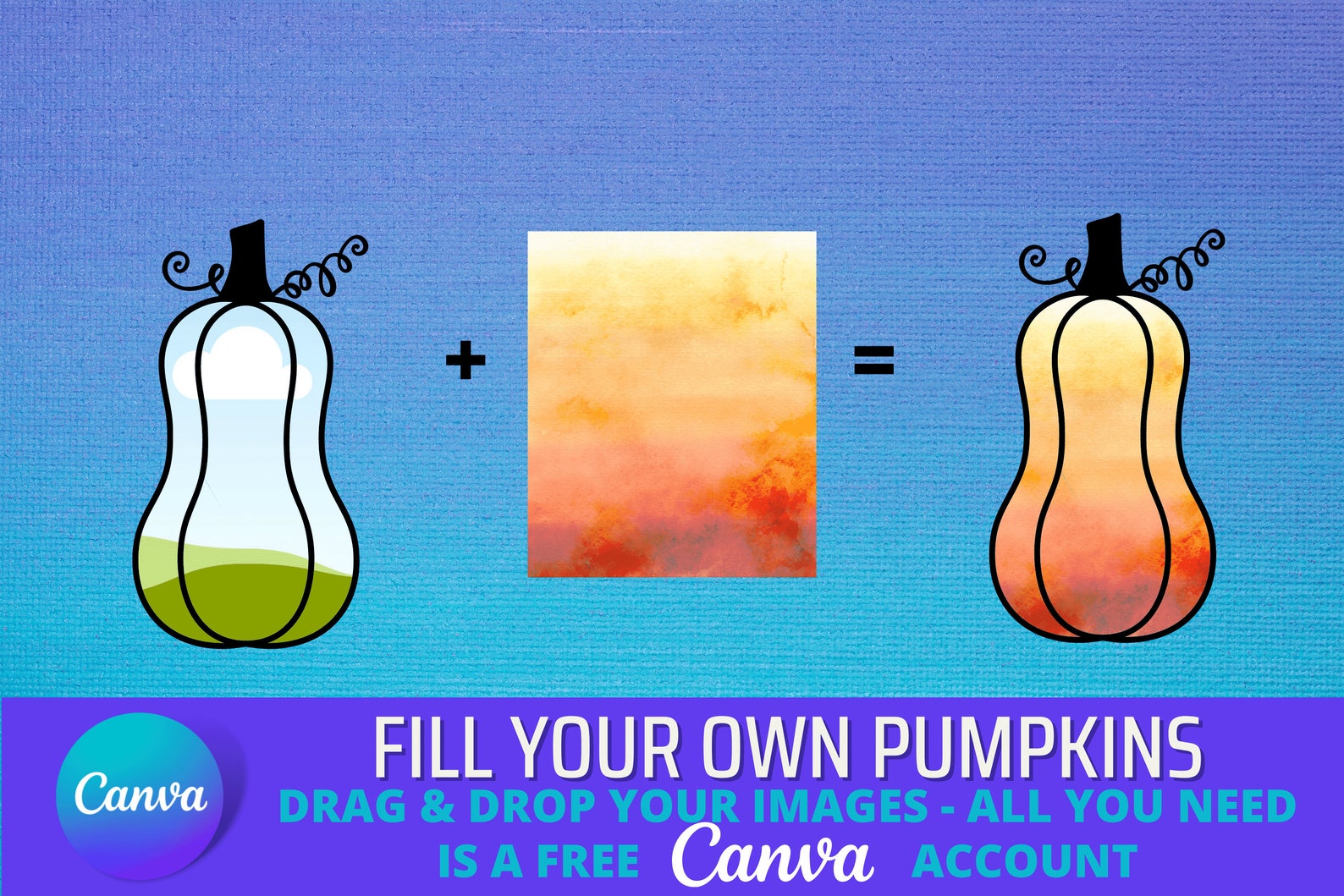 3 Pumpkin Canva Template, Fall, Halloween, Pumpkins, Editable, Frame ...