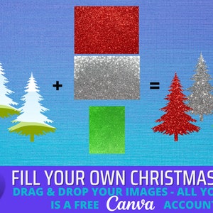 CANVA Template, Christmas Tree Drag and Drop Editable Canva Frame - Etsy