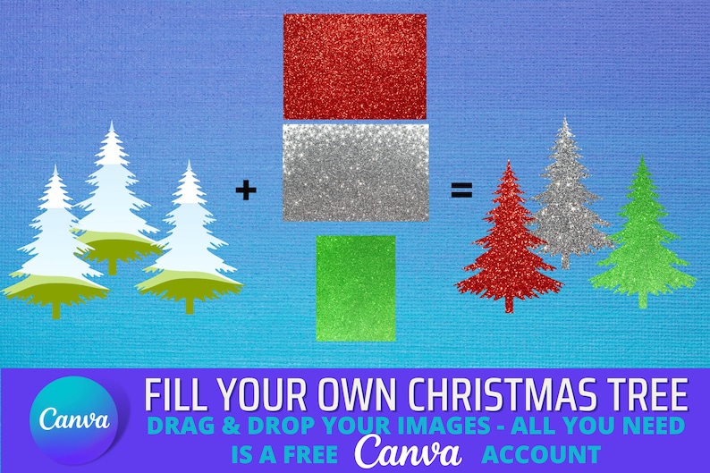 CANVA Template, Christmas Tree Drag and Drop Editable Canva Frame - Etsy