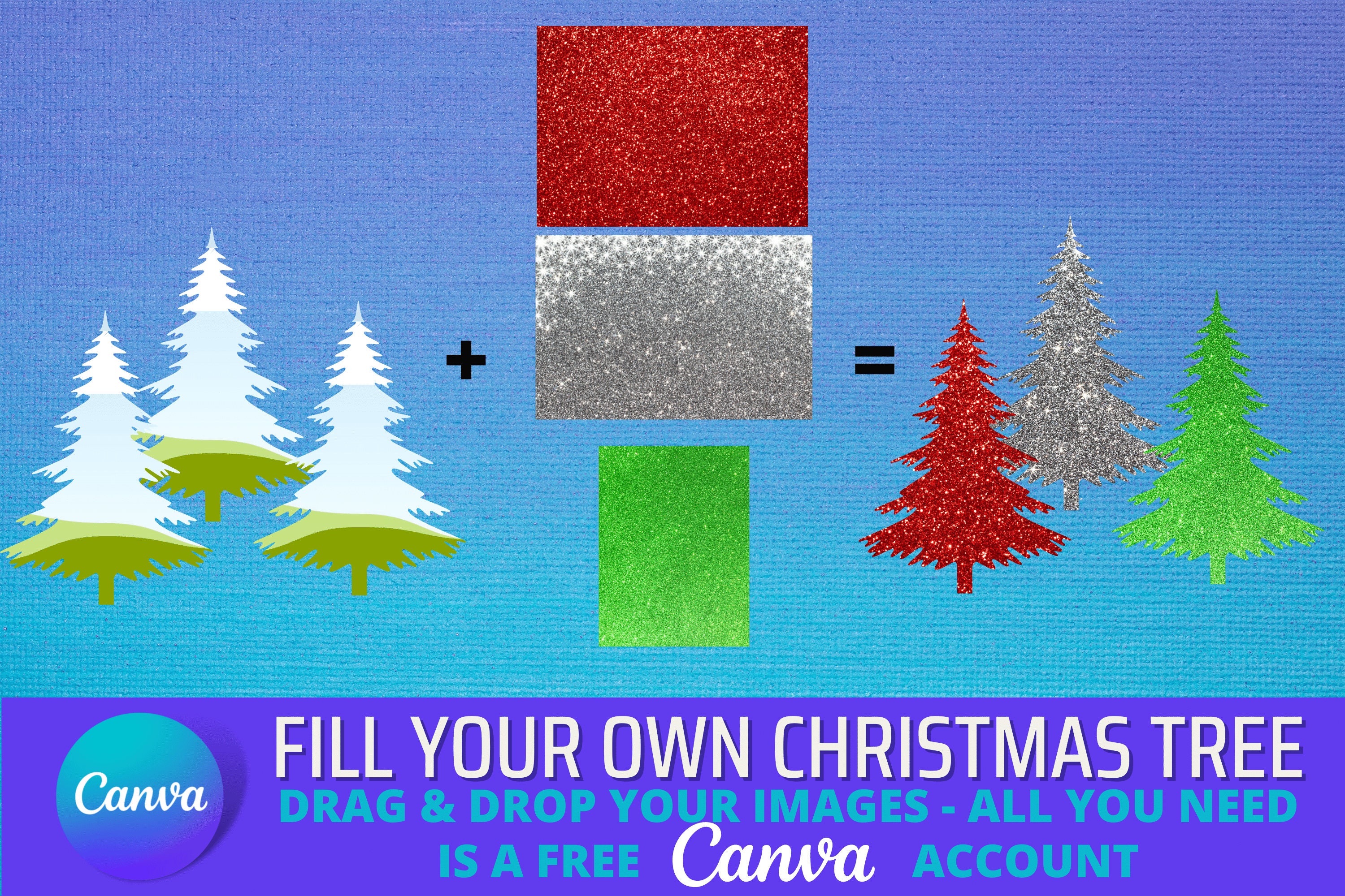 CANVA Template, Christmas Tree Drag and Drop Editable Canva Frame - Etsy
