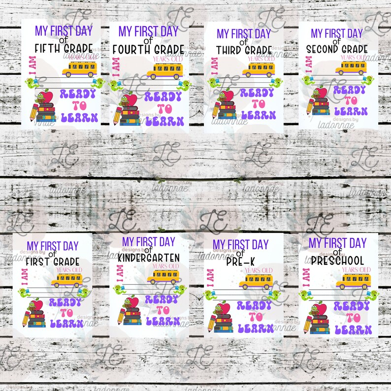 My First Day of .... BUNDLE Personalized First Second Third - Etsy