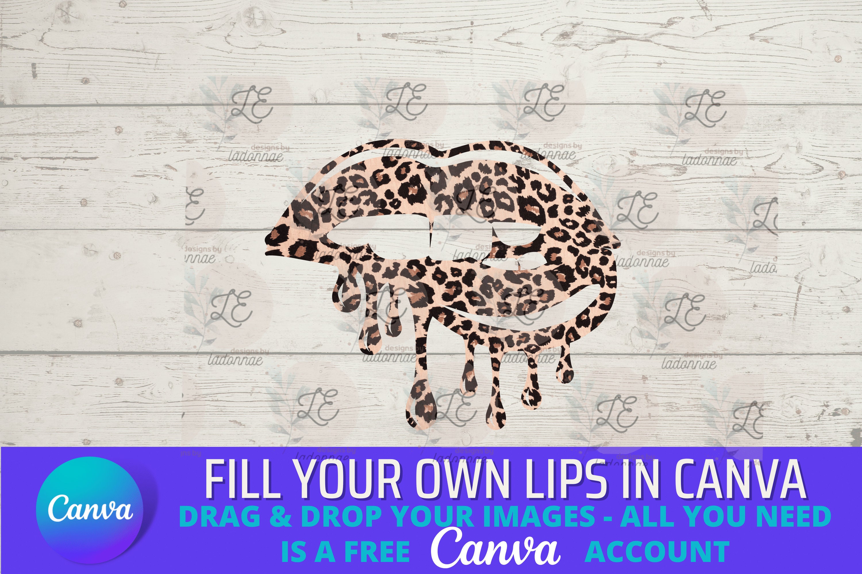 CANVA Drag and Drop Lips Template Editable Frames, 3 Styles - Etsy