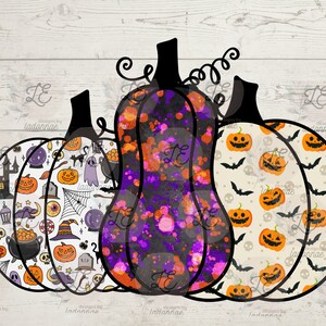3 Pumpkin Canva Template, Fall, Halloween, Pumpkins, Editable, Frame ...