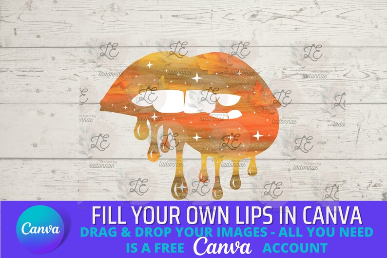 CANVA Drag and Drop Lips Template Editable Frames, 3 Styles - Etsy