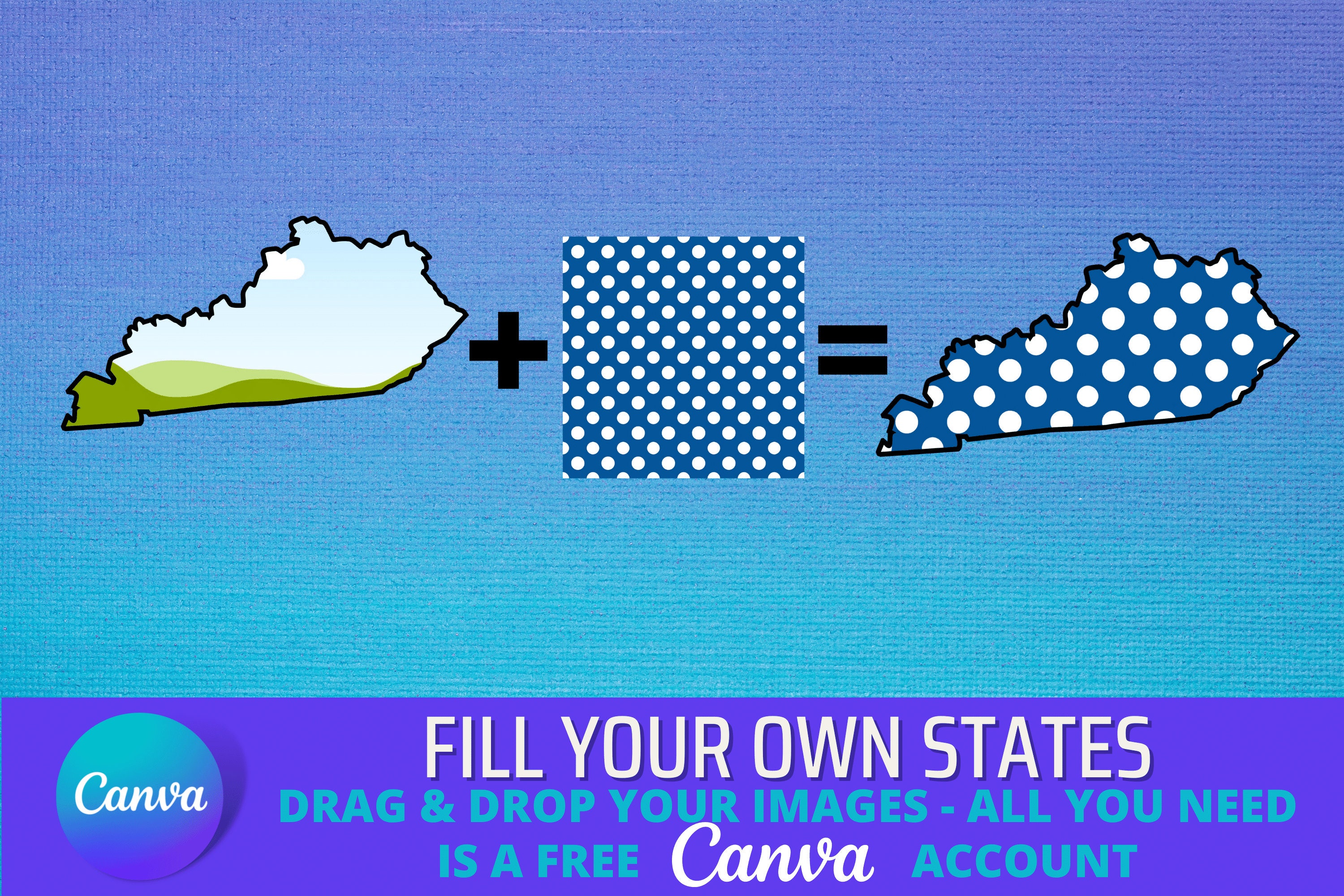 50 States Canva Template Including D. C, Fill Your Own, Frame ...