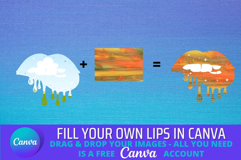 CANVA Drag and Drop Lips Template Editable Frames, 3 Styles - Etsy