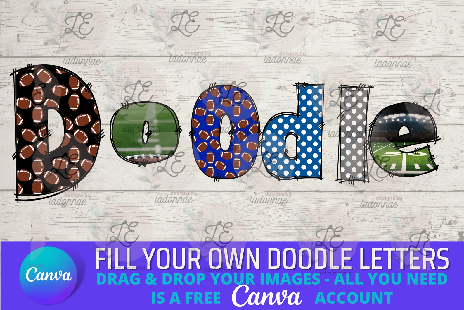Fill Your Own Doodle Letters Canva Template INCLUDING Numbers ...
