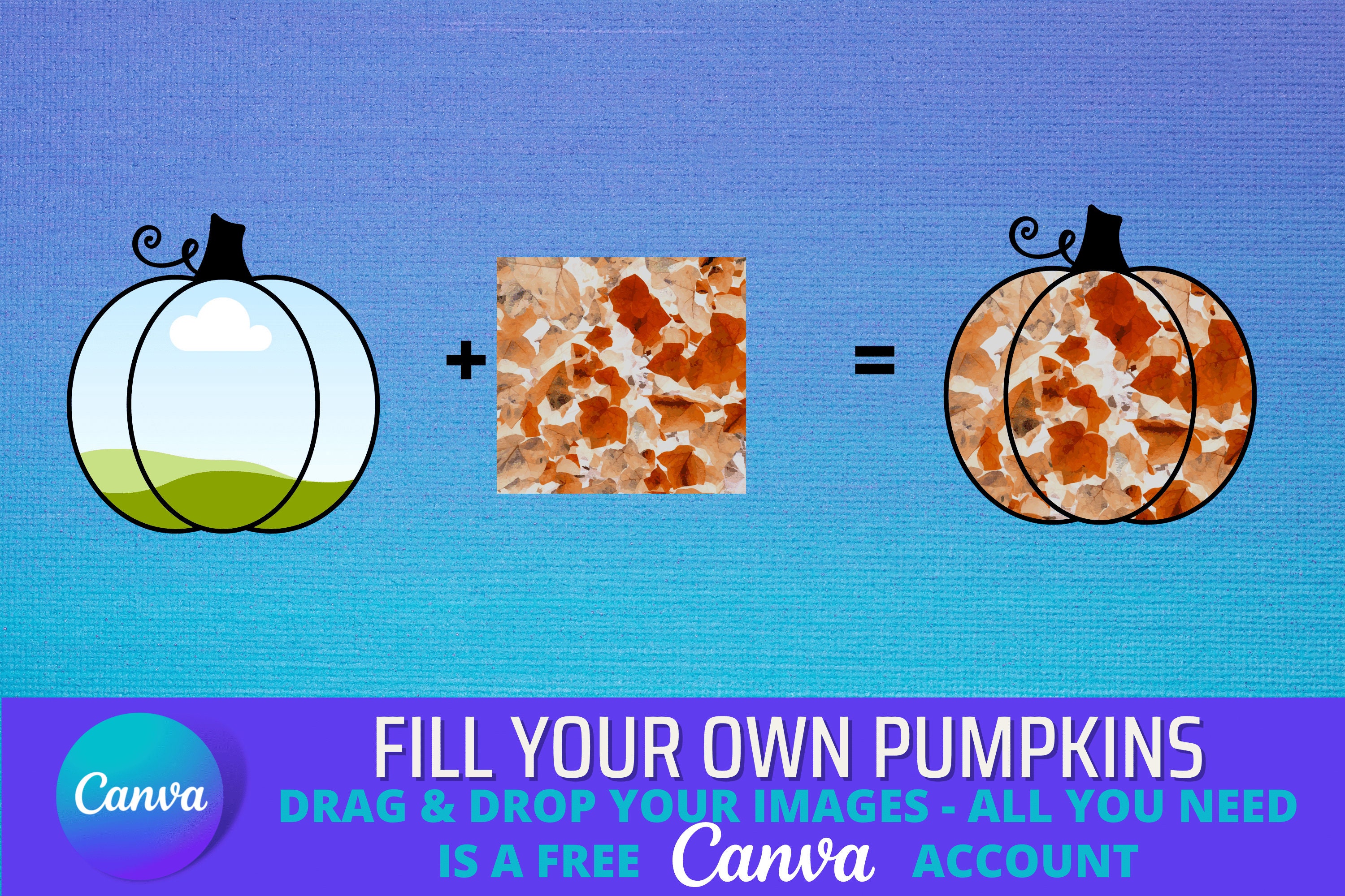 3 Pumpkin Canva Template, Fall, Halloween, Pumpkins, Editable, Frame ...