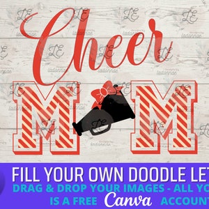 Canva Cheer MOM Template, Fill Your Own Letters on CANVA Drag and Drop ...