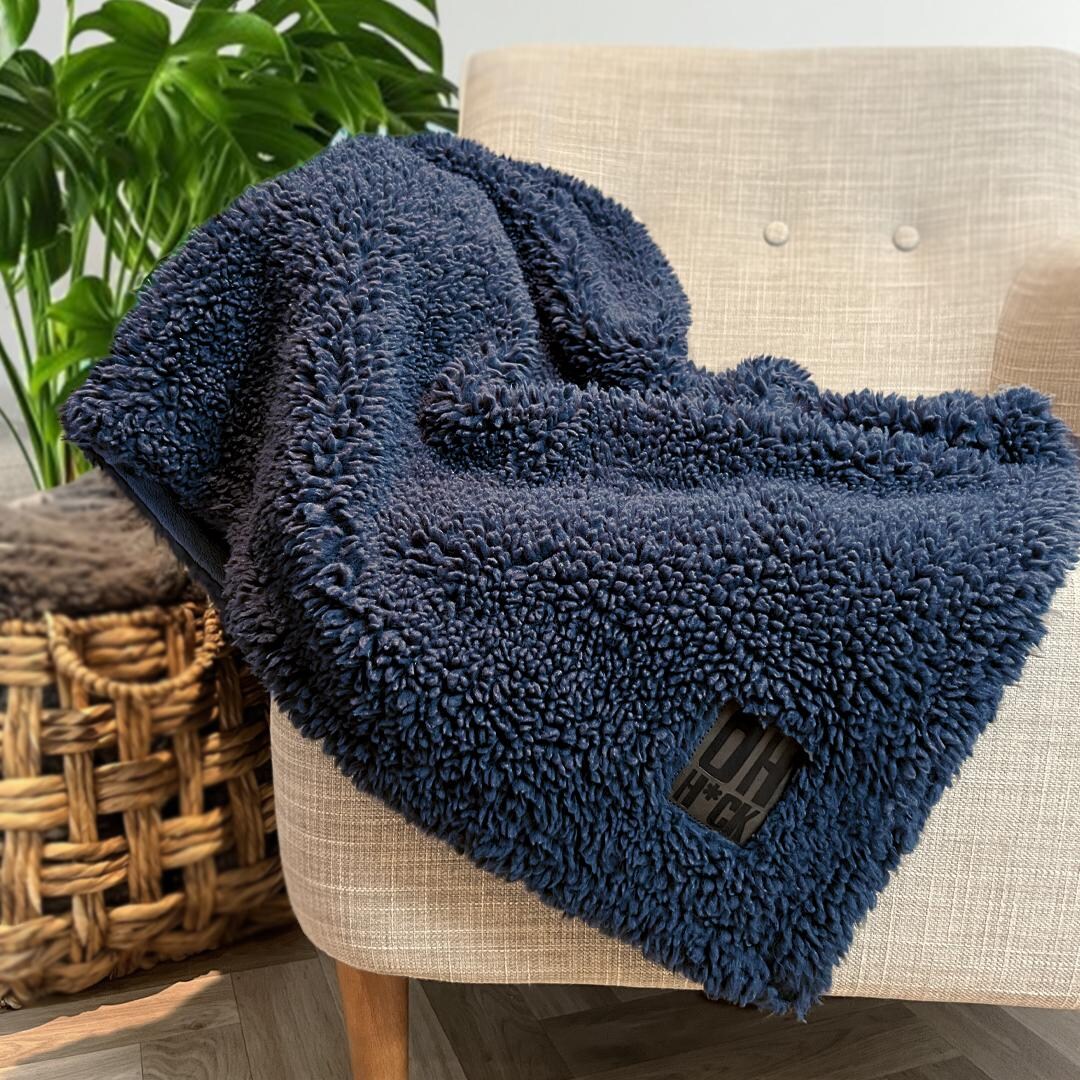 Navy Blue Extra Large Fluffy Dog Snuggle Blanket, Dog Couch Sofa ...