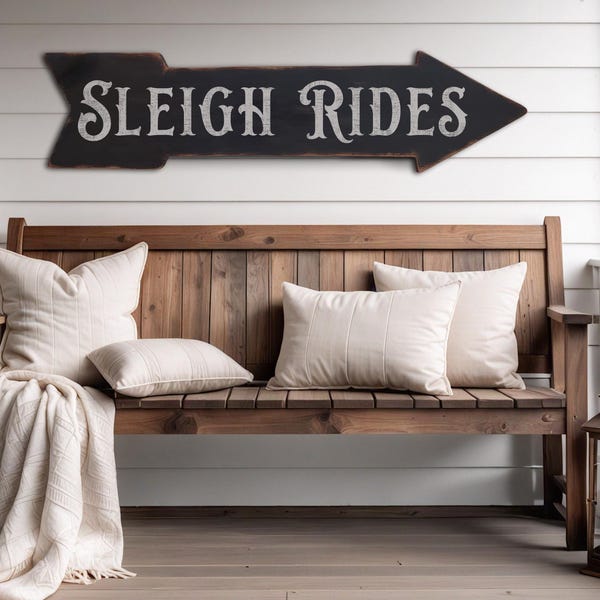 Large Sleigh Rides Sign - Etsy