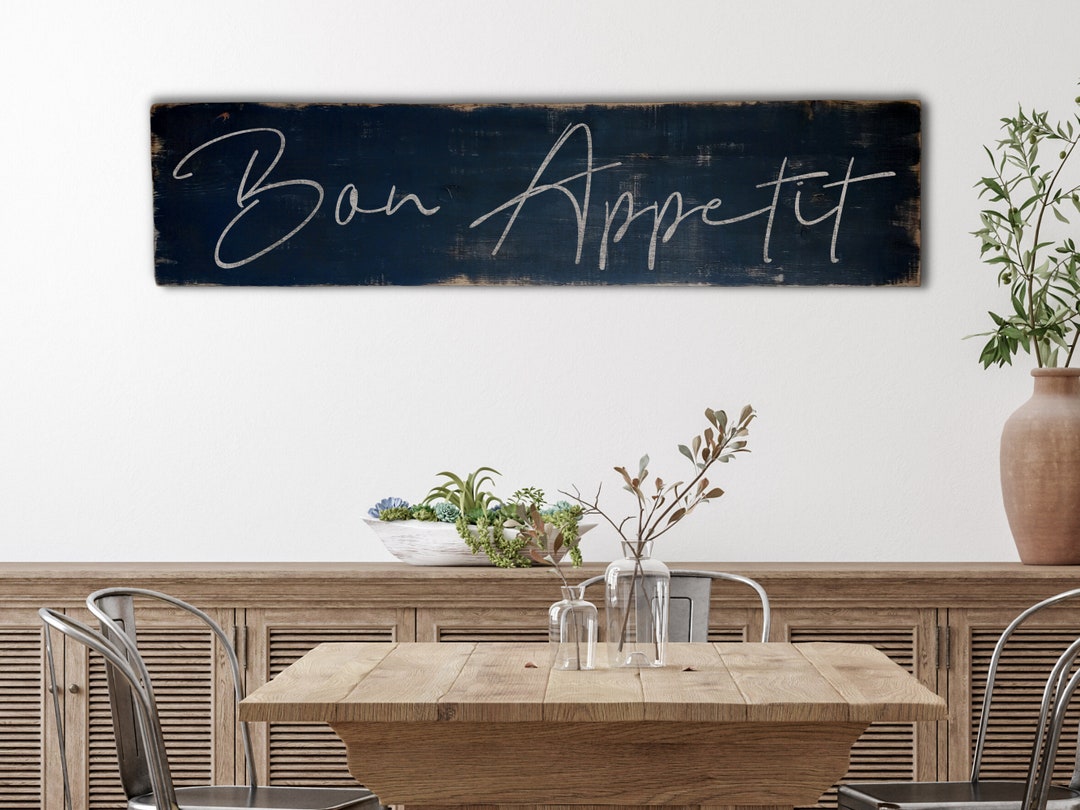 Large Antique Bon Appetit Dining Room Sign. Solid Wood. Vintage French ...