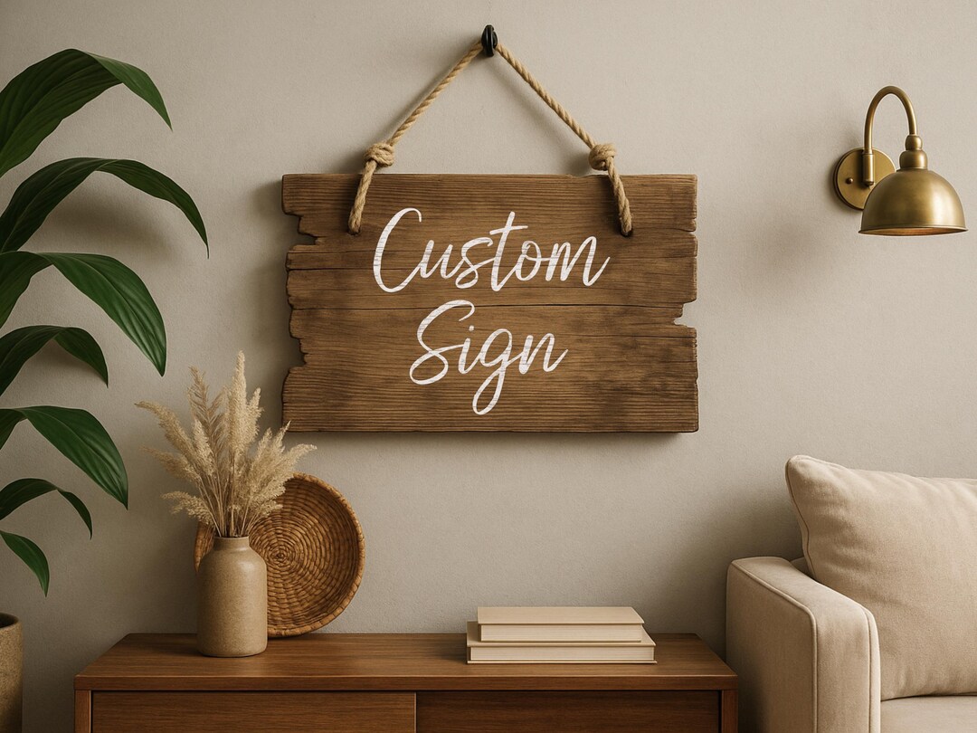 Large Custom Rustic Hanging Sign. Personalize With Your Own Wording ...
