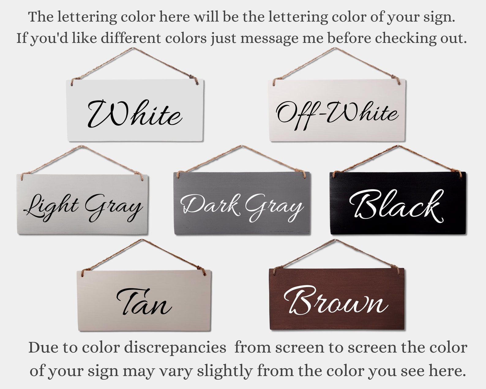 Custom Rustic Minimalist Hanging Sign. Hand Painted. Sustainable ...