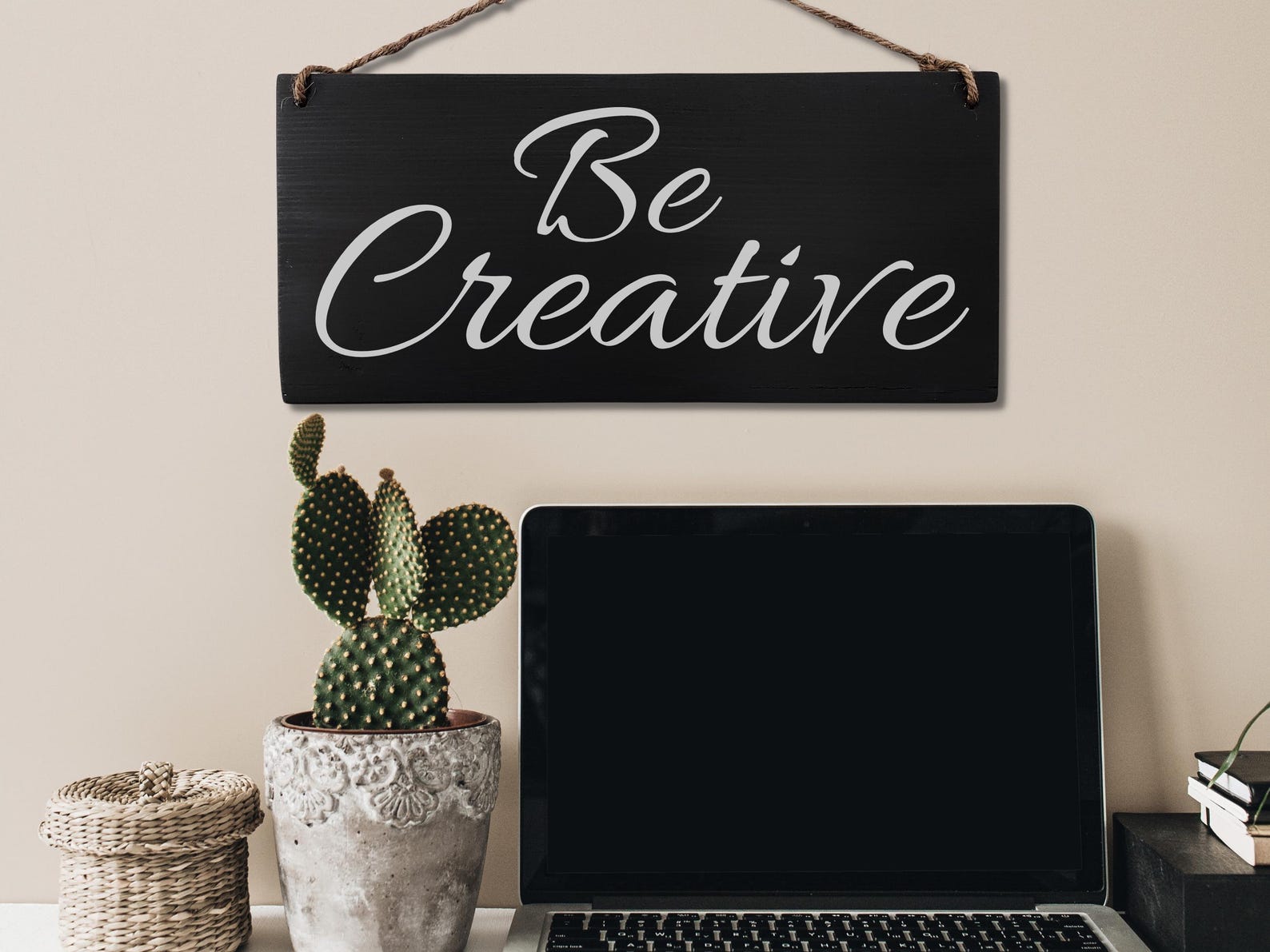 Custom Rustic Minimalist Hanging Sign. Hand Painted. Sustainable ...