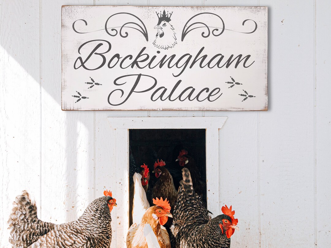 Bockingham Palace Funny Chicken Coop Name Sign. Antique Style Hand ...