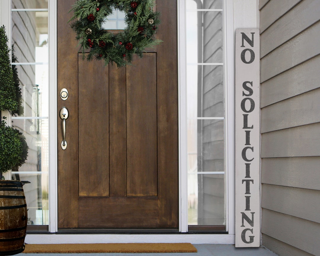 No Soliciting Skinny Sign, Great for Narrow Spaces! Authentically ...