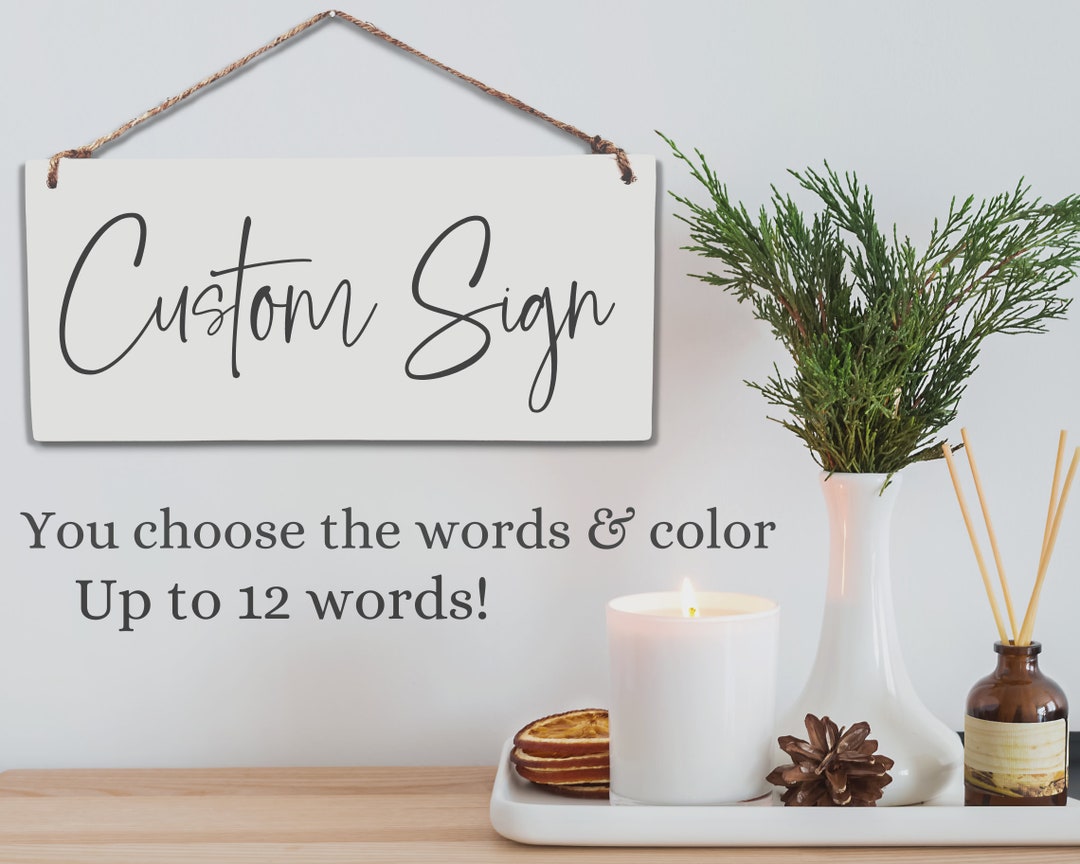 Custom Rustic Minimalist Hanging Sign. Hand Painted. - Etsy