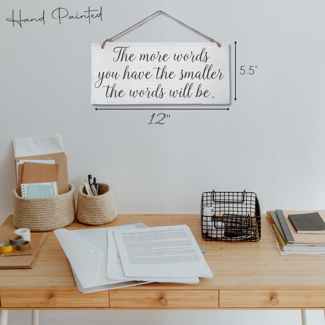 Custom Rustic Minimalist Hanging Sign. Hand Painted. - Etsy