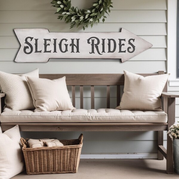 Large Sleigh Rides Sign - Etsy